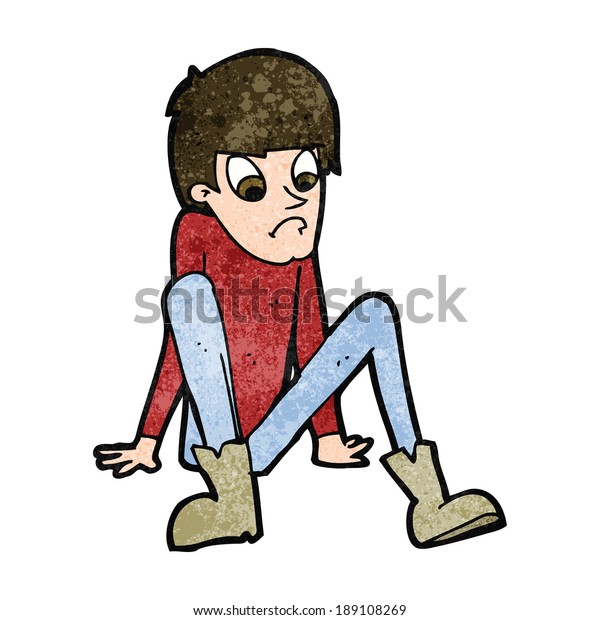 Cartoon Boy Sitting On Floor Stock Vector (Royalty Free) 189108269 ...