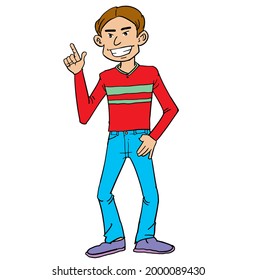 Cartoon Boy Standing On White Background Stock Vector (Royalty Free ...