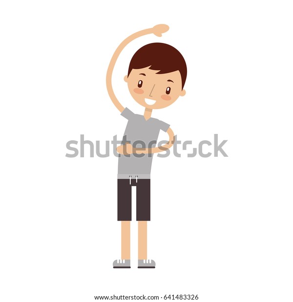 Cartoon Boy Stretching Stock Vector (Royalty Free) 641483326 | Shutterstock