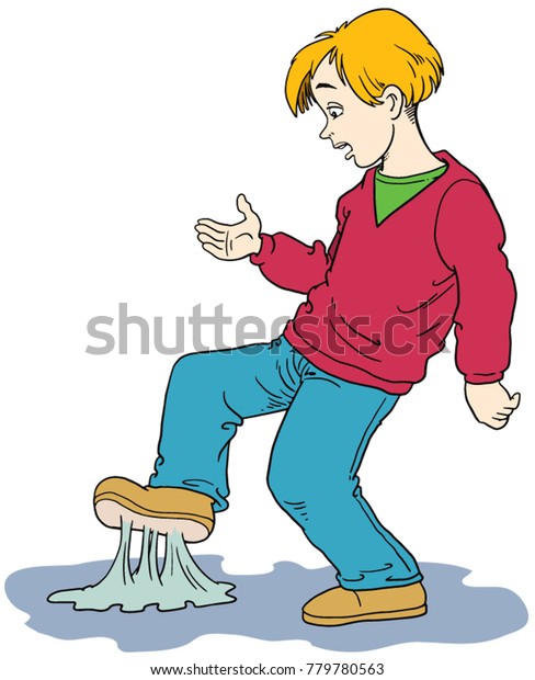 Cartoon Boy That Has Just Stepped Stock Vector (Royalty Free) 779780563 ...
