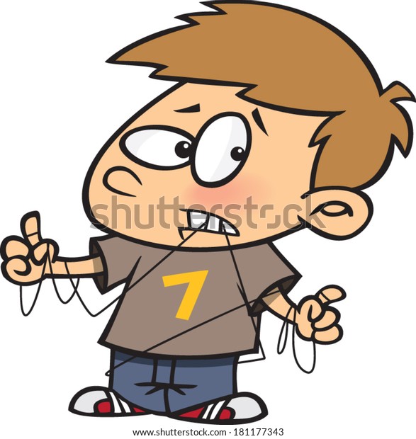 Cartoon Boy Trying Floss Stock Vector (Royalty Free) 181177343 ...