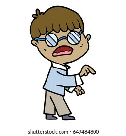 Cartoon Boy Wearing Spectacles Stock Vector (Royalty Free) 649484800 ...