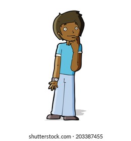 Cartoon Boy Wondering Stock Vector (Royalty Free) 203387455 | Shutterstock