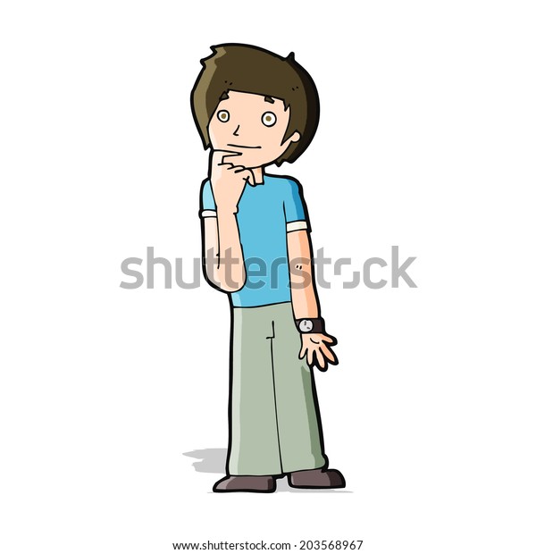 Cartoon Boy Wondering Stock Vector (Royalty Free) 203568967 | Shutterstock