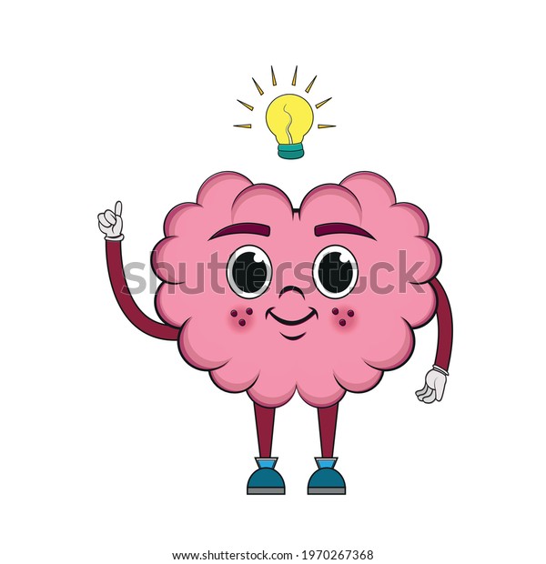 Cartoon Brain Idea Bulb Stock Vector (Royalty Free) 1970267368 ...