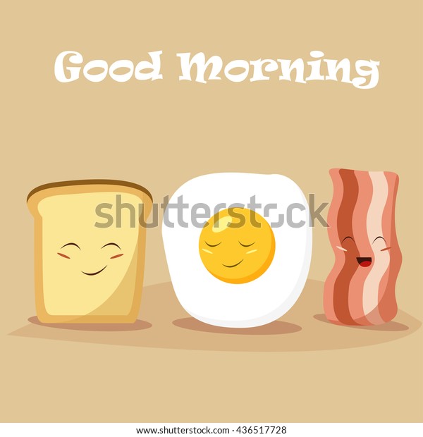 Cartoon Breakfast Vector Illustration Funny Cartoon Stock Vector ...