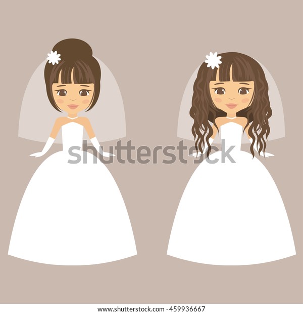 Cartoon Bride Set Stock Vector (Royalty Free) 459936667 | Shutterstock