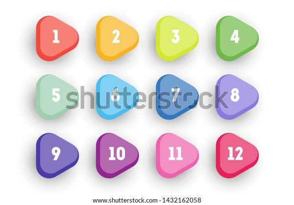 Cartoon Bright Arrow Bullet Point Set Stock Vector (Royalty Free ...