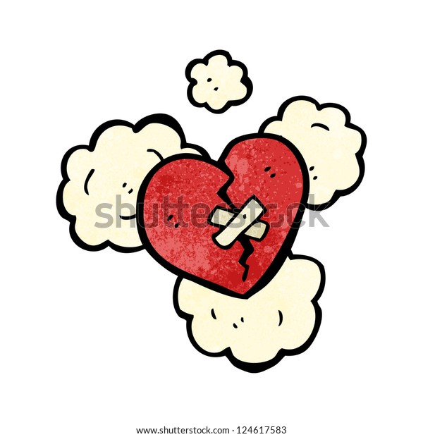 símbolo de corazón roto en caricatura: vector de stock (libre de ...