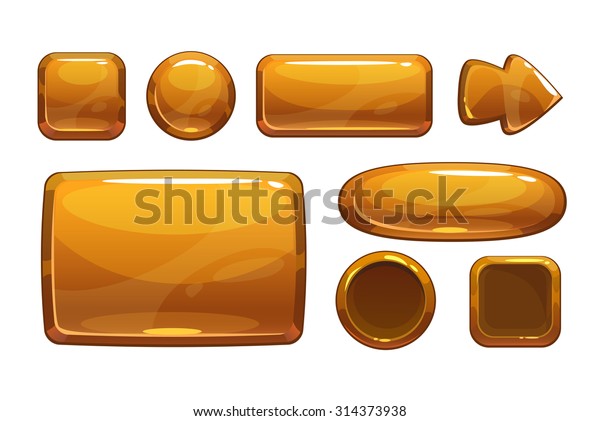 Cartoon Bronze Game Ui Assets Vector Stock Vector (Royalty Free ...