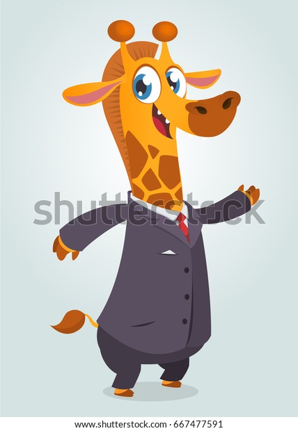 Cartoon Brown Cute Giraffe School Teacher Stock Vector (Royalty Free ...