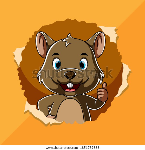 Cartoon Brown Mouse Standing Smiling Ripped Stock Vector (Royalty Free ...
