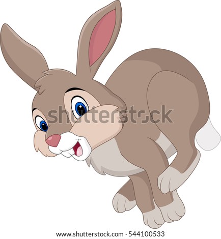 Cartoon Brown Rabbit Running Stock Vector (Royalty Free) 544100533 ...