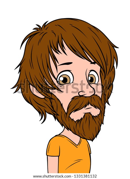 Cartoon Brunette Long Haired Boy Character Stock Vector (Royalty Free ...