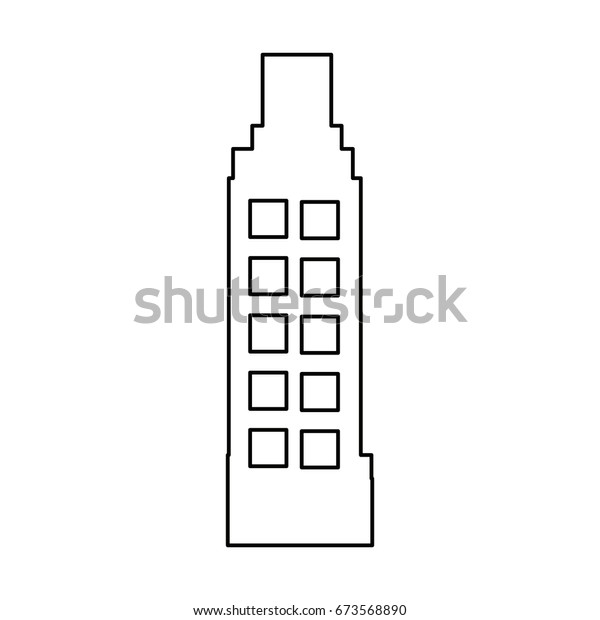 Cartoon Building High Tower Apartment Commercial Stock Vector (Royalty ...