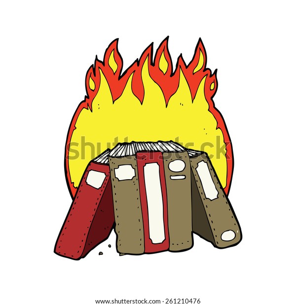 Cartoon Burning Books Stock Vector (Royalty Free) 261210476 | Shutterstock