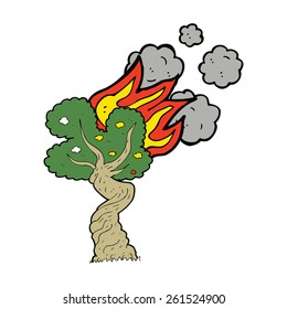 Cartoon Burning Tree Stock Vector (Royalty Free) 261524900