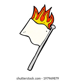 Cartoon Burning White Flag Stock Vector (Royalty Free) 197969879