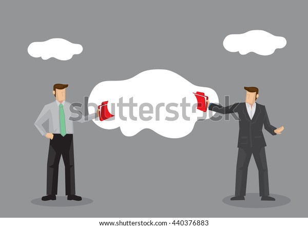 Cartoon Business People Using Cloud Technology Stock Vector (Royalty ...
