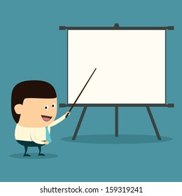 Cartoon Businessman Doing Presentation Stock Vector (Royalty Free ...