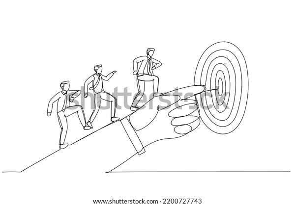 Cartoon Businessman Hand Pointing Target Single Stock Vector (Royalty ...