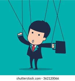 Cartoon Businessman Puppet Stock Vector (Royalty Free) 362120066
