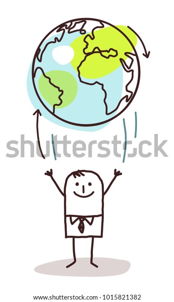 Cartoon Businessman Throwing Earth Stock Vector (Royalty Free ...