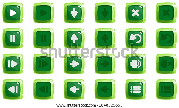 Cartoon Buttons Set Game Icon Kit Stock Vector (Royalty Free ...
