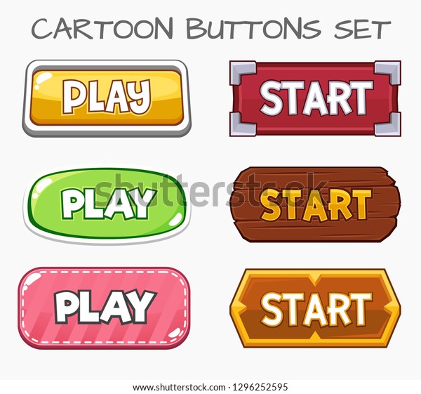 Cartoon Buttons Set Gamevector Illustration Stock Vector (Royalty Free ...