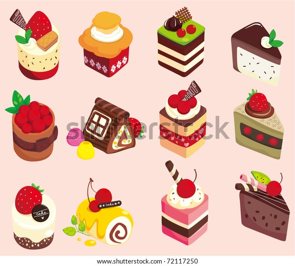 Cartoon Cake Icon Stock Vector (Royalty Free) 72117250
