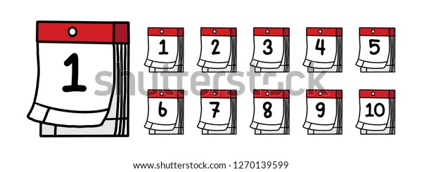 Cartoon Calendar Doodlesvectorillustration Stock Vector (Royalty Free ...