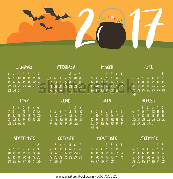 Cartoon Calendar Template Stock Vector (Royalty Free) 506963521 ...
