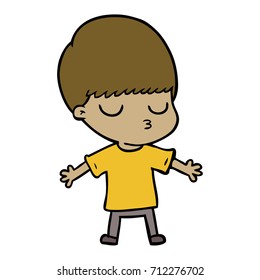 Cartoon Calm Boy Stock Vector (Royalty Free) 712276702 | Shutterstock
