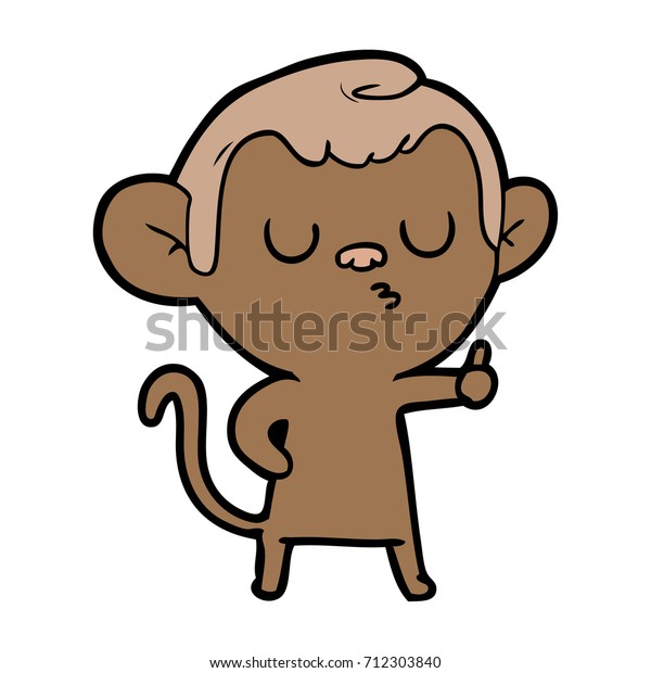 Cartoon Calm Monkey Stock Vector (Royalty Free) 712303840 | Shutterstock