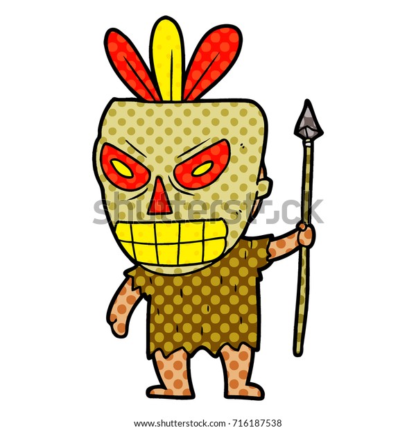 Cartoon Cannibal Shaman: vetor stock (livre de direitos) 716187538 ...