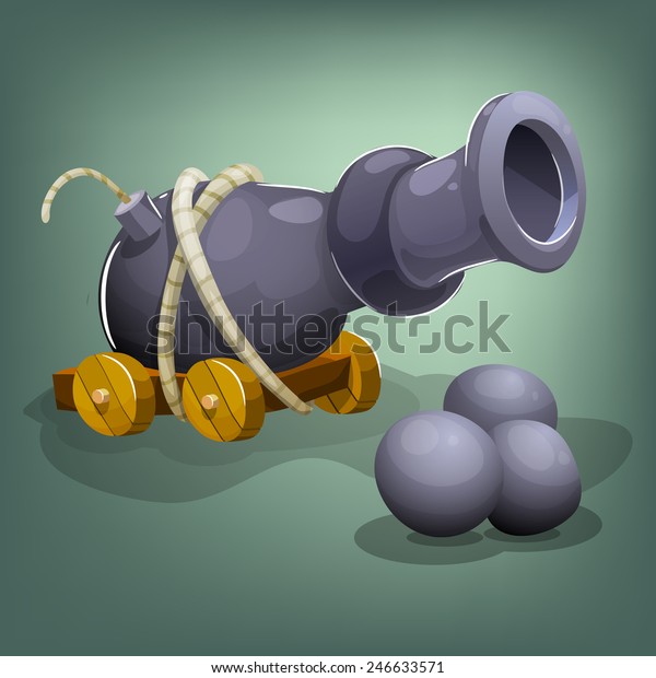 Cartoon Cannon Cannon Balls Vector Illustration Stock Vector (Royalty ...