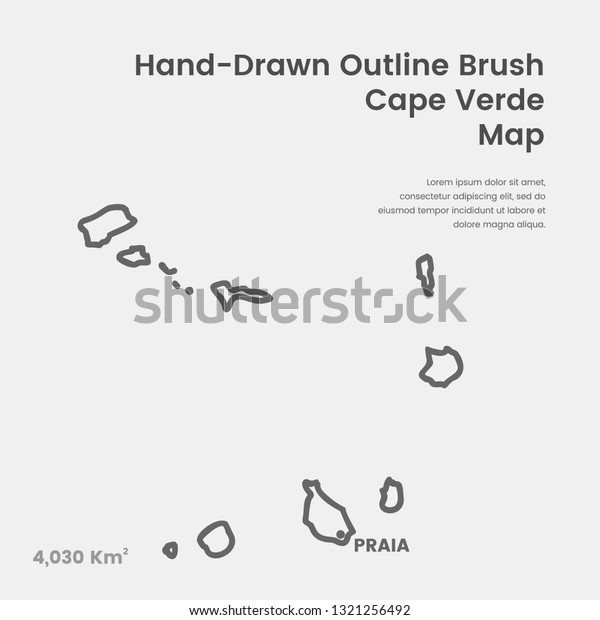 Cartoon Cape Verde Map Hand Drawn Stock Vector (Royalty Free) 1321256492