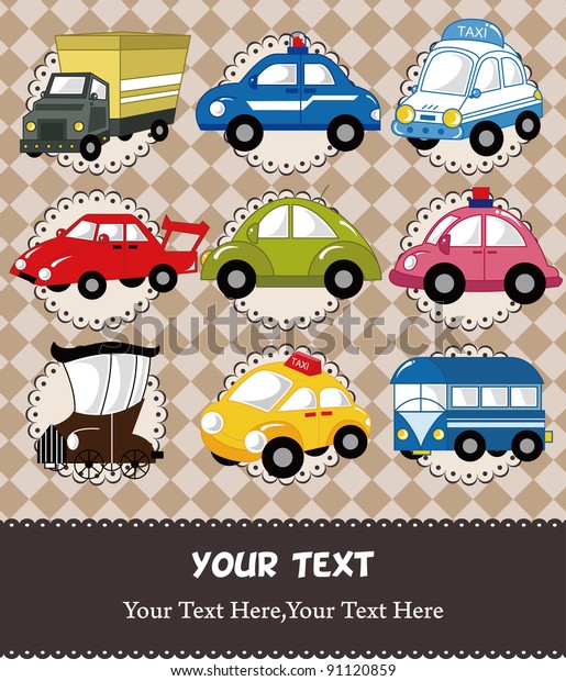 Cartoon Car Card Stock Vector (Royalty Free) 91120859 | Shutterstock