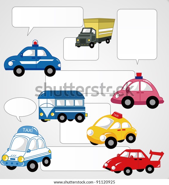 Cartoon Car Card: vector de stock (libre de regalías) 91120925 ...