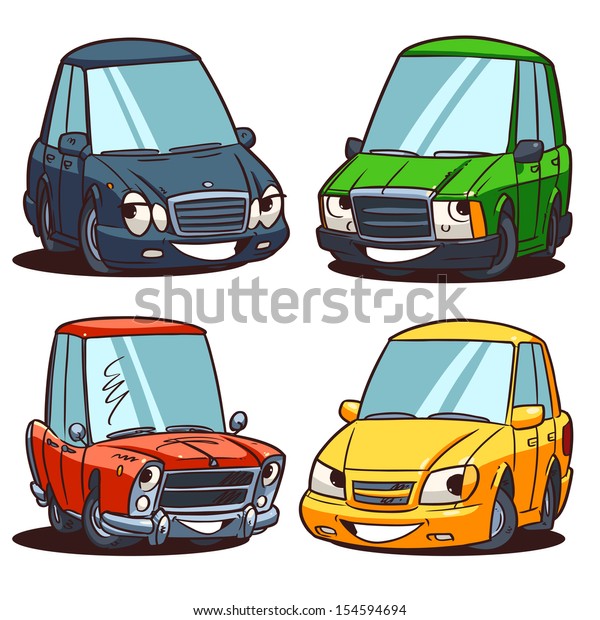 Cartoon Car Characters Set Stock Vector (Royalty Free) 154594694 ...