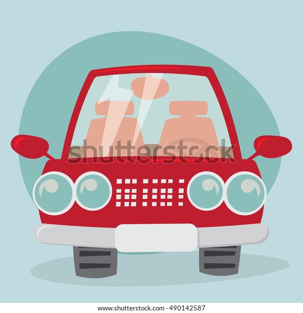 Cartoon Car Front View Stock Vector (Royalty Free) 490142587 | Shutterstock