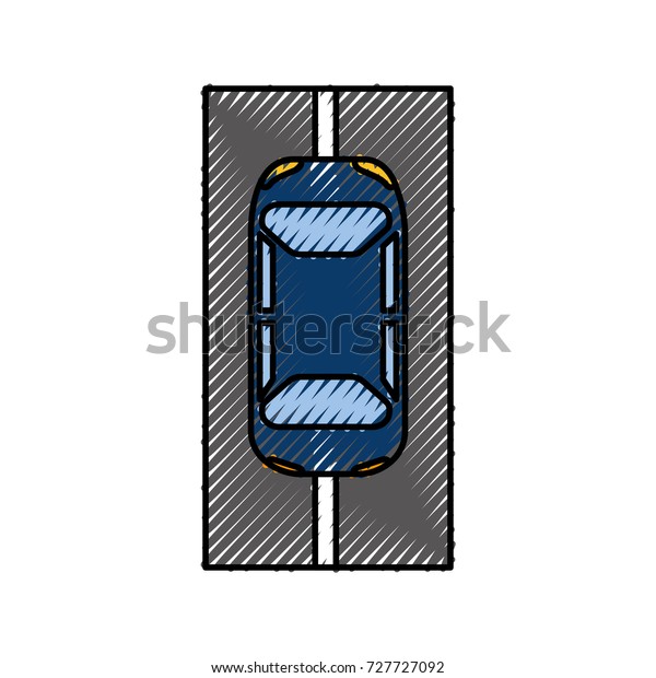 Cartoon Car On Road Traffic Navigation Stock Vector (Royalty Free ...