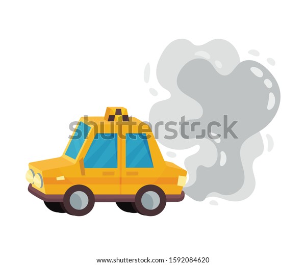 Cartoon Car Riding Throwing Out Smoke Stock Vector (Royalty Free ...