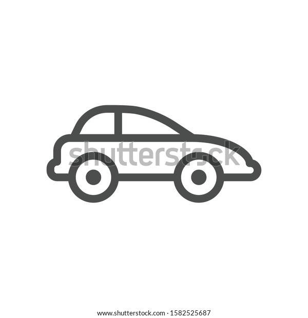 Cartoon Car Side View Line Icon Stock Vector (Royalty Free) 1582525687 ...