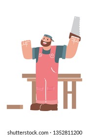 Cartoon Carpenter Vector Stock Vector (Royalty Free) 1352811200 ...