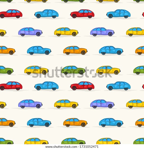 Cartoon Cars Repeating Pattern Decor Stock Vector (Royalty Free ...