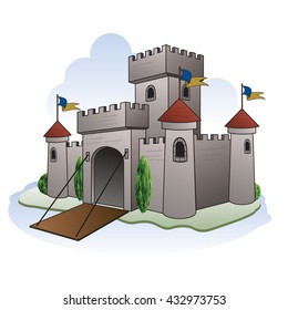 Cartoon Castle Illustration Stock Vector (Royalty Free) 432973753