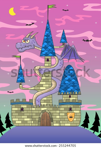 Cartoon Castle Illustration Vector Illustration Cartoon Stock Vector ...