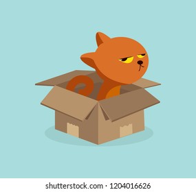 Cute Cartoon Cat On Box Vector Stock Vector (Royalty Free) 1648253743