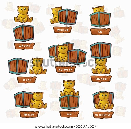 Cartoon Cat Box Playing Different Positions Stock Vector (Royalty Free ...